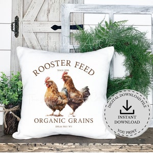 Rooster Feed Chicken Sign Design, Farmhouse Decor, Printable, PNG ...