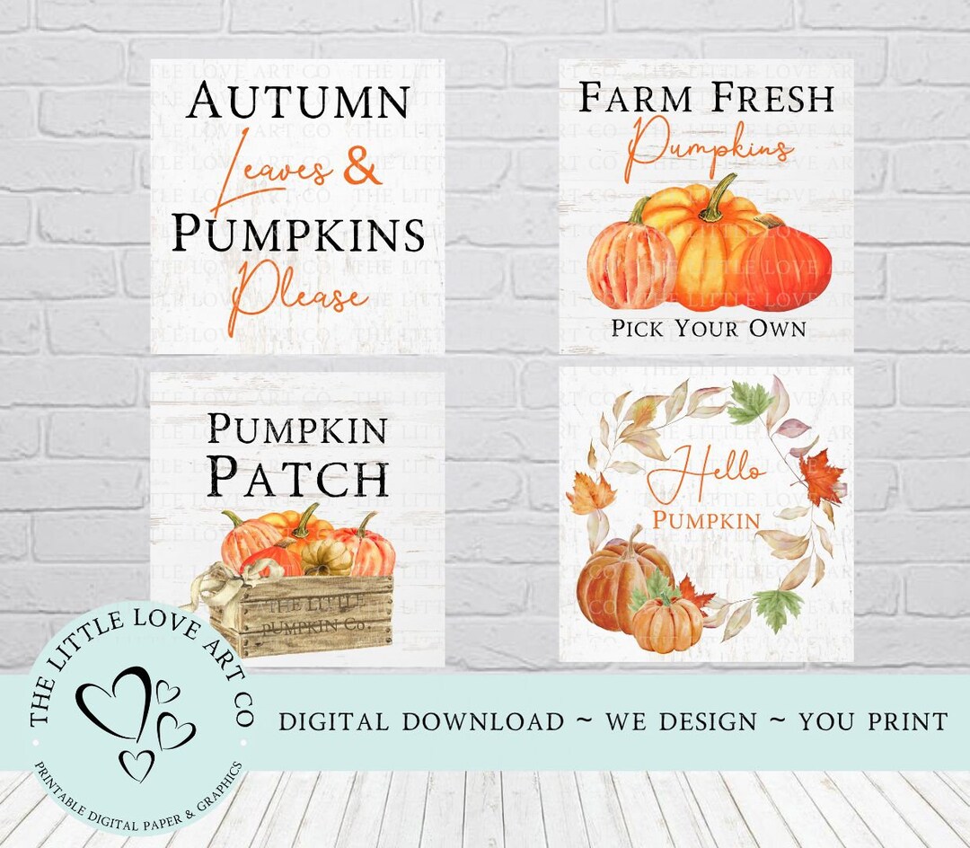 Pumpkin Mini Tiered Tray Sign Designs, Fall Decor, Autumn Fall Mini ...