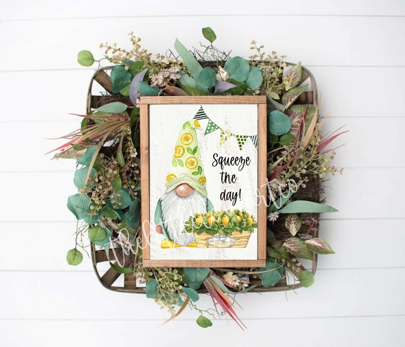 Lemon Gnome Squeeze the Day Design Lemons Png Lemon Gnome | Etsy