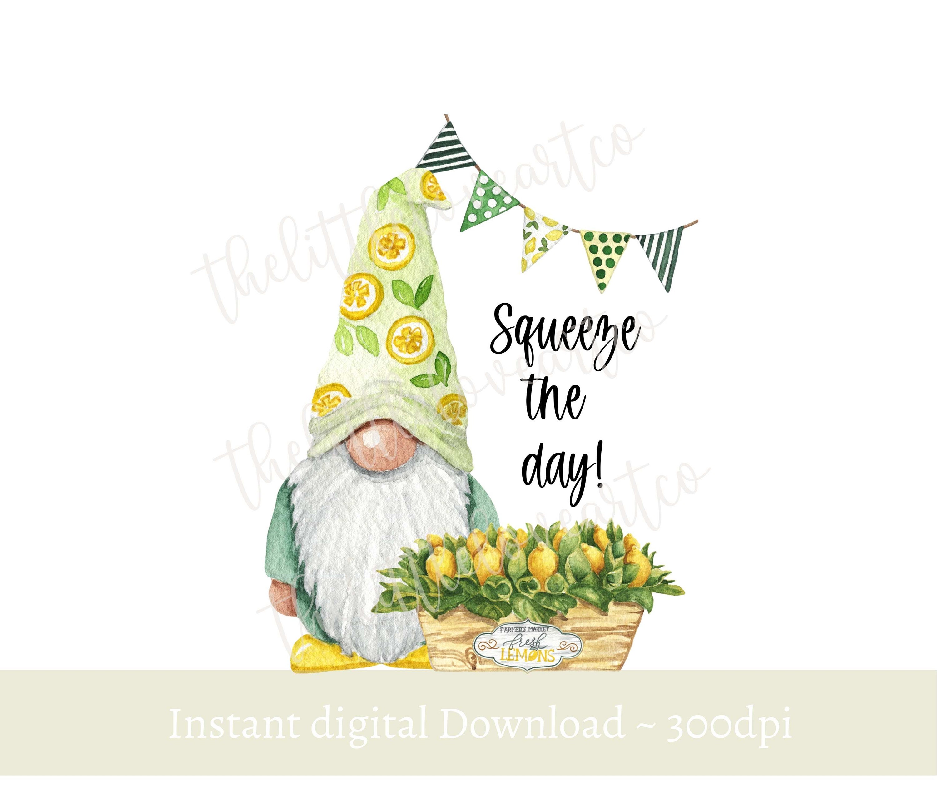 Lemon Gnome Squeeze the Day Design Lemons Png Lemon Gnome | Etsy