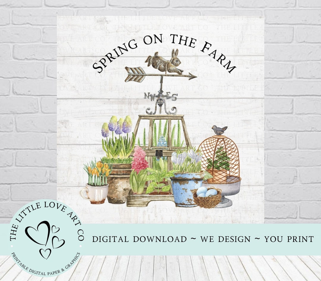 Spring on the Farm Flower Plants Design, Spring Floral Decor, Spring ...