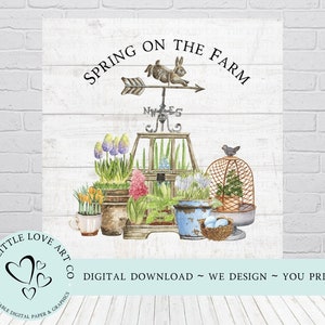 Spring on the Farm Flower Plants Design, Spring Floral Decor, Spring ...