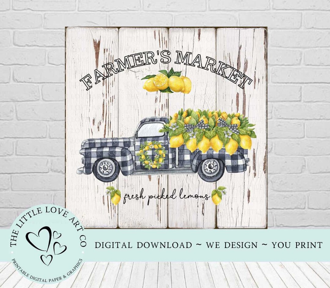 Farmer's Market Lemon Truck Design, Fresh Picked Lemons Png, Buffalo ...