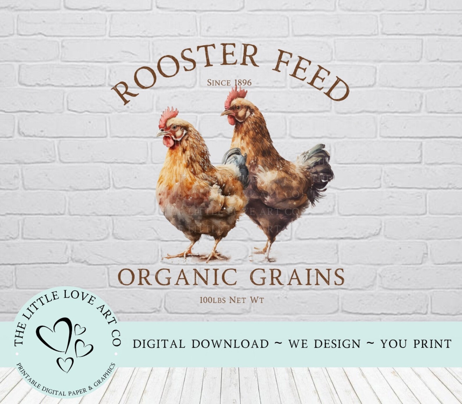 Rooster Feed Chicken Sign Design, Farmhouse Decor, Printable, PNG ...