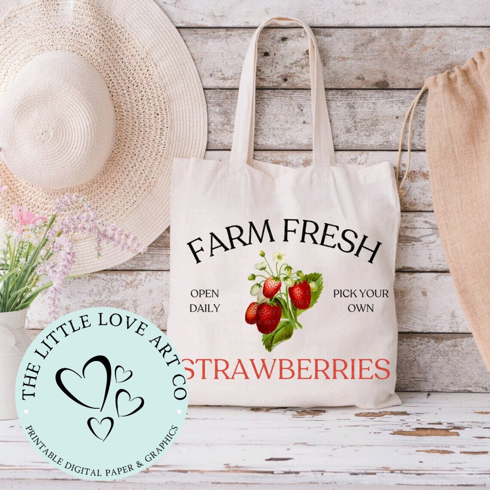 Farm Fresh Strawberries Design, PNG, Strawberry Patch, Farmers Market ...