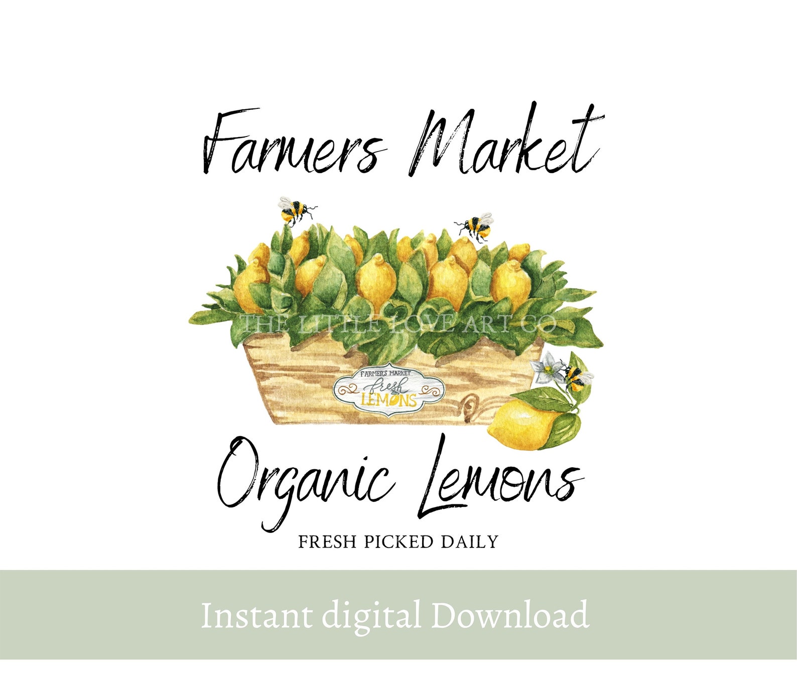 Farmer's Market Organic Lemons Sign Design Farmhouse - Etsy