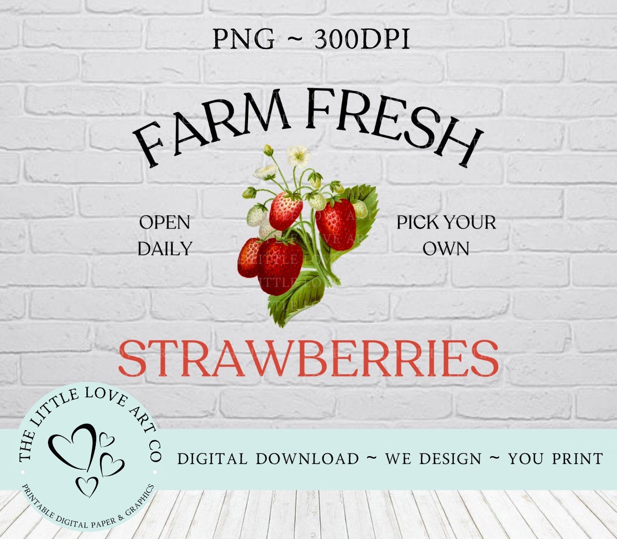 Farm Fresh Strawberries Design, PNG, Strawberry Patch, Farmers Market ...
