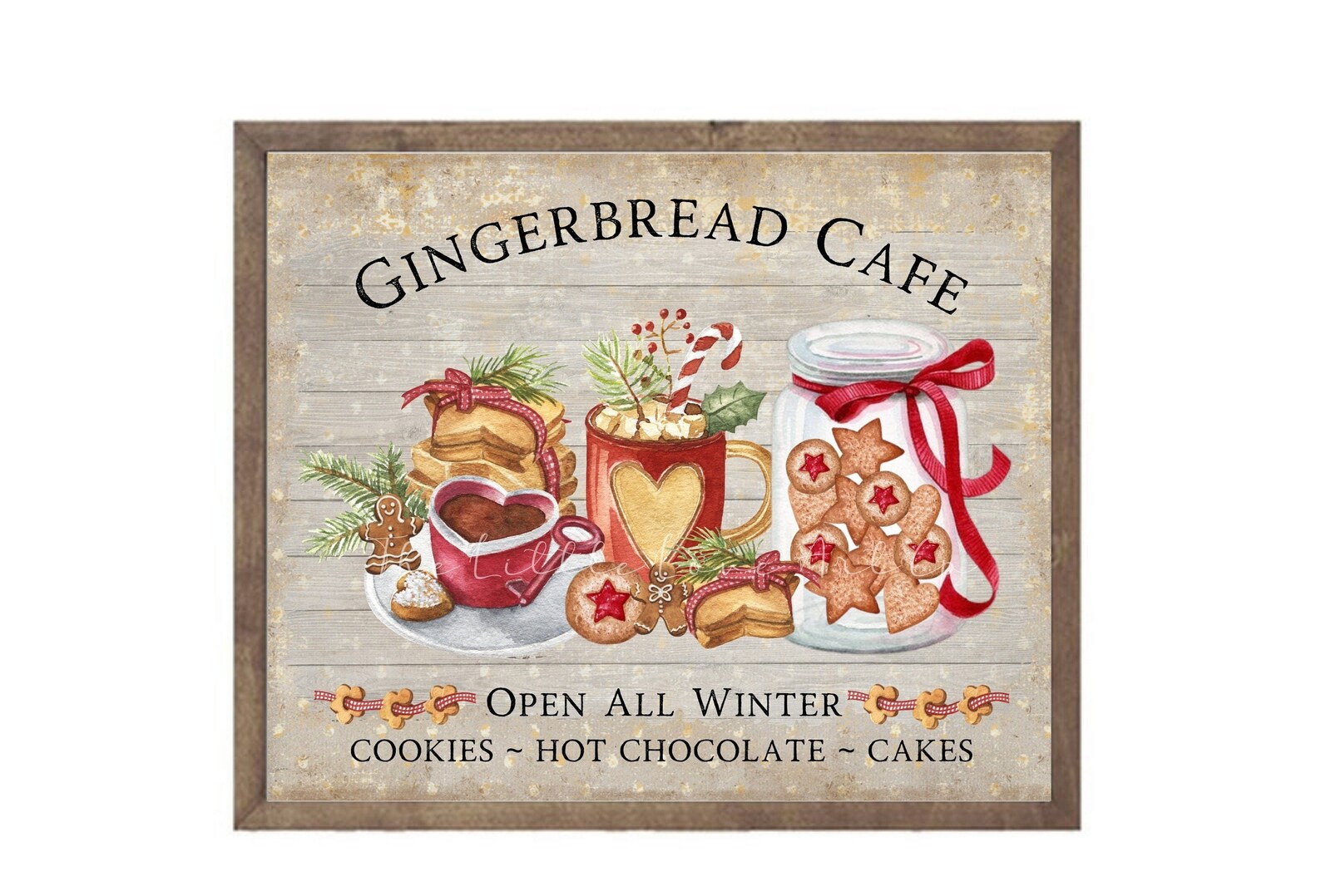Rustic Gingerbread Cafe Christmas Sign Christmas Gingerbread | Etsy