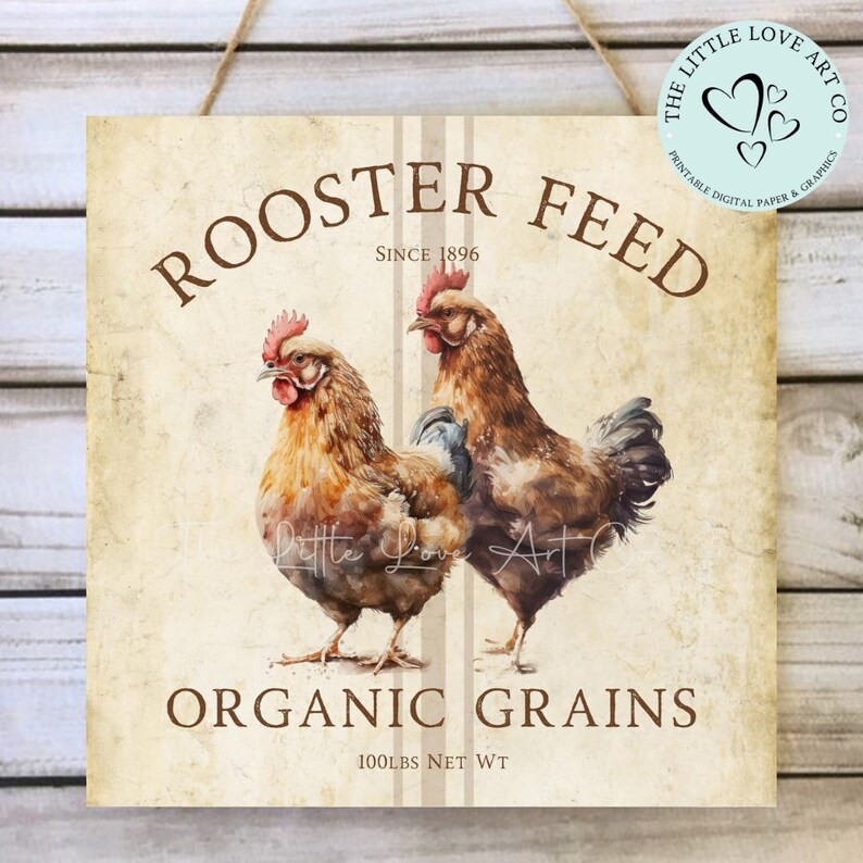 Rooster Feed Chicken Sign Design, Farmhouse Decor, Printable, PNG ...
