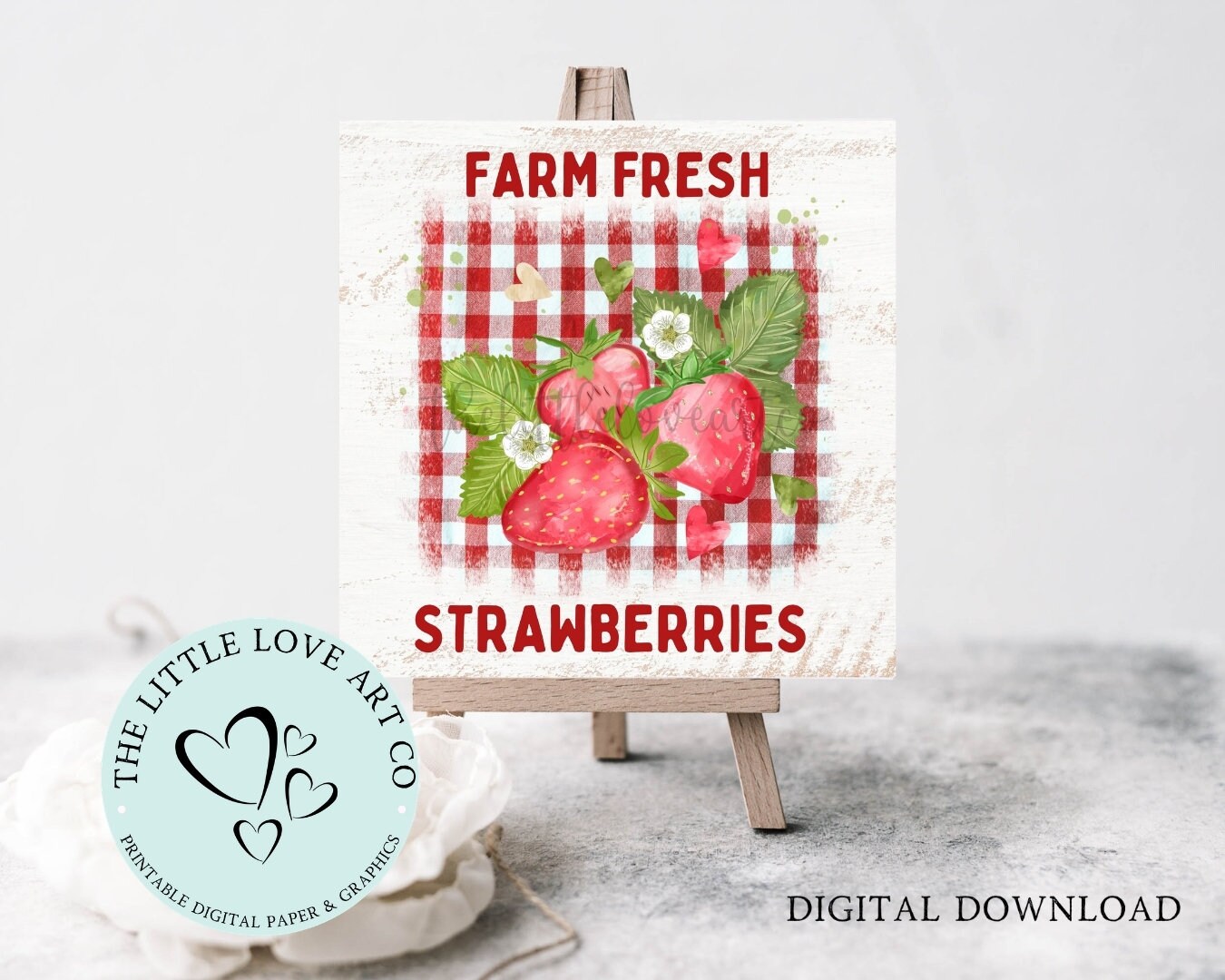 Farm Fresh Strawberries Design, Strawberry Sign, Farmhouse Decor ...