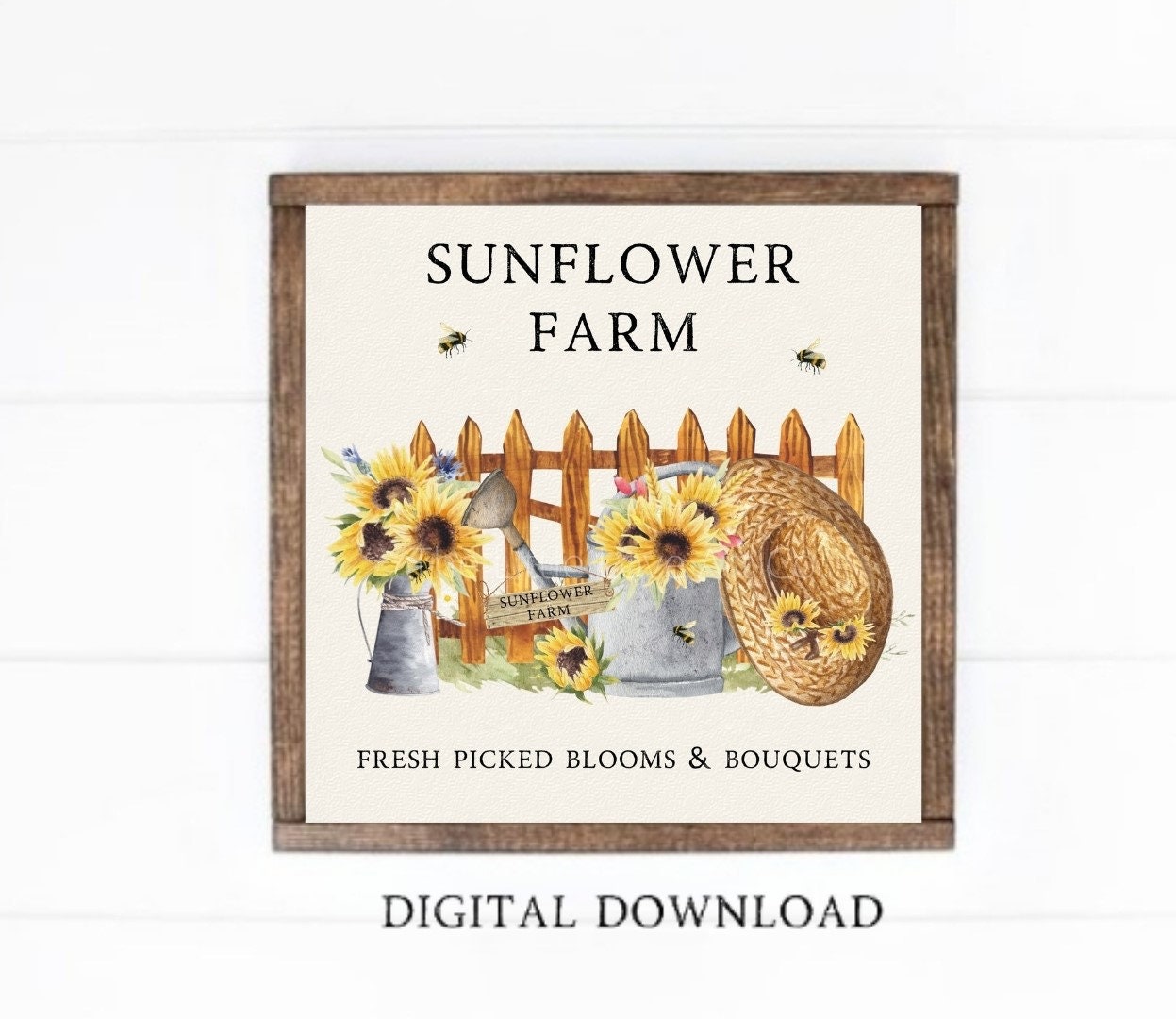Sunflower Farm Design farmhouse Country Decor Garden Sign | Etsy