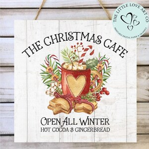 Christmas Cafe Cabin Santa Sign Designs, Jolly Santa Wreath, Holidays ...