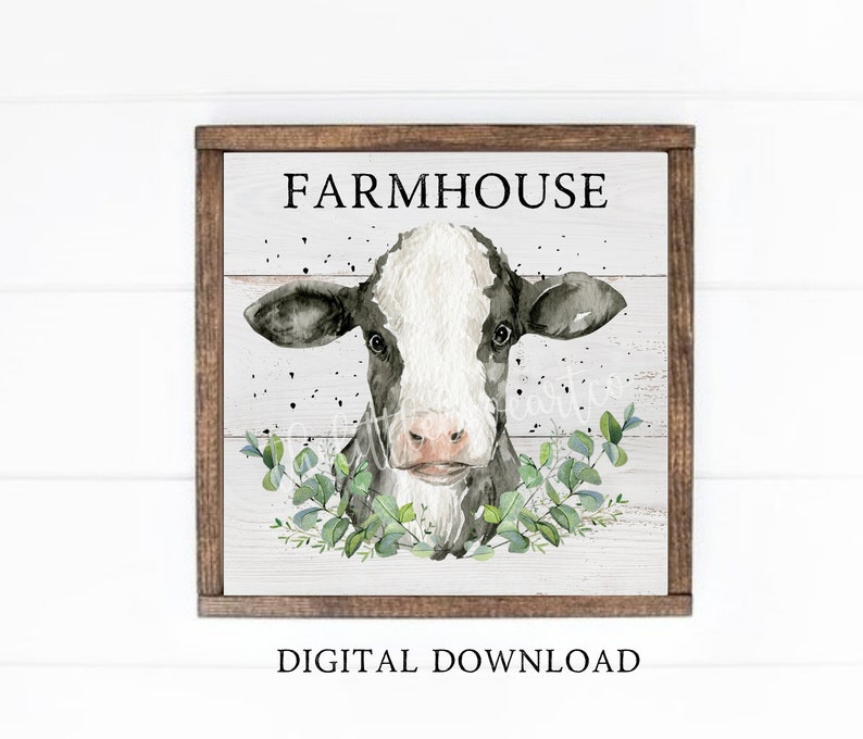 Farmhouse Cow Design farmhouse Country Decor Cow Sign - Etsy
