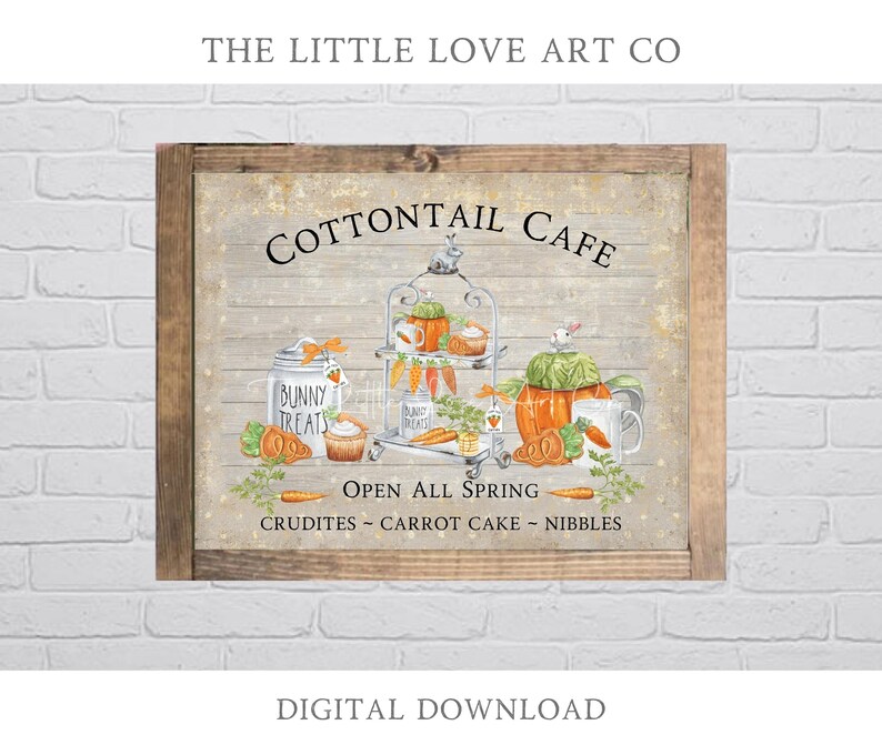 Rustic Cottontail Cafe Sign Easter Bunny Carrot Cafe Sign - Etsy