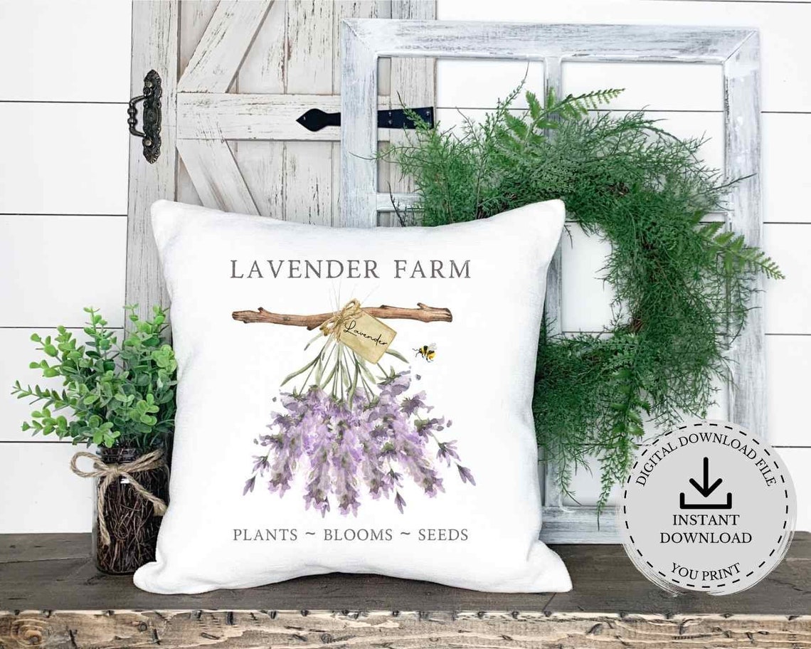Lavender Farm Sign Design, Lavender Flower Bunch, Farmhouse Decor ...