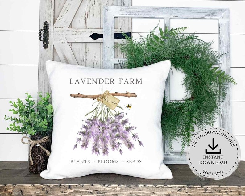Lavender Farm Sign Design Lavender Flower Bunch Farmhouse - Etsy
