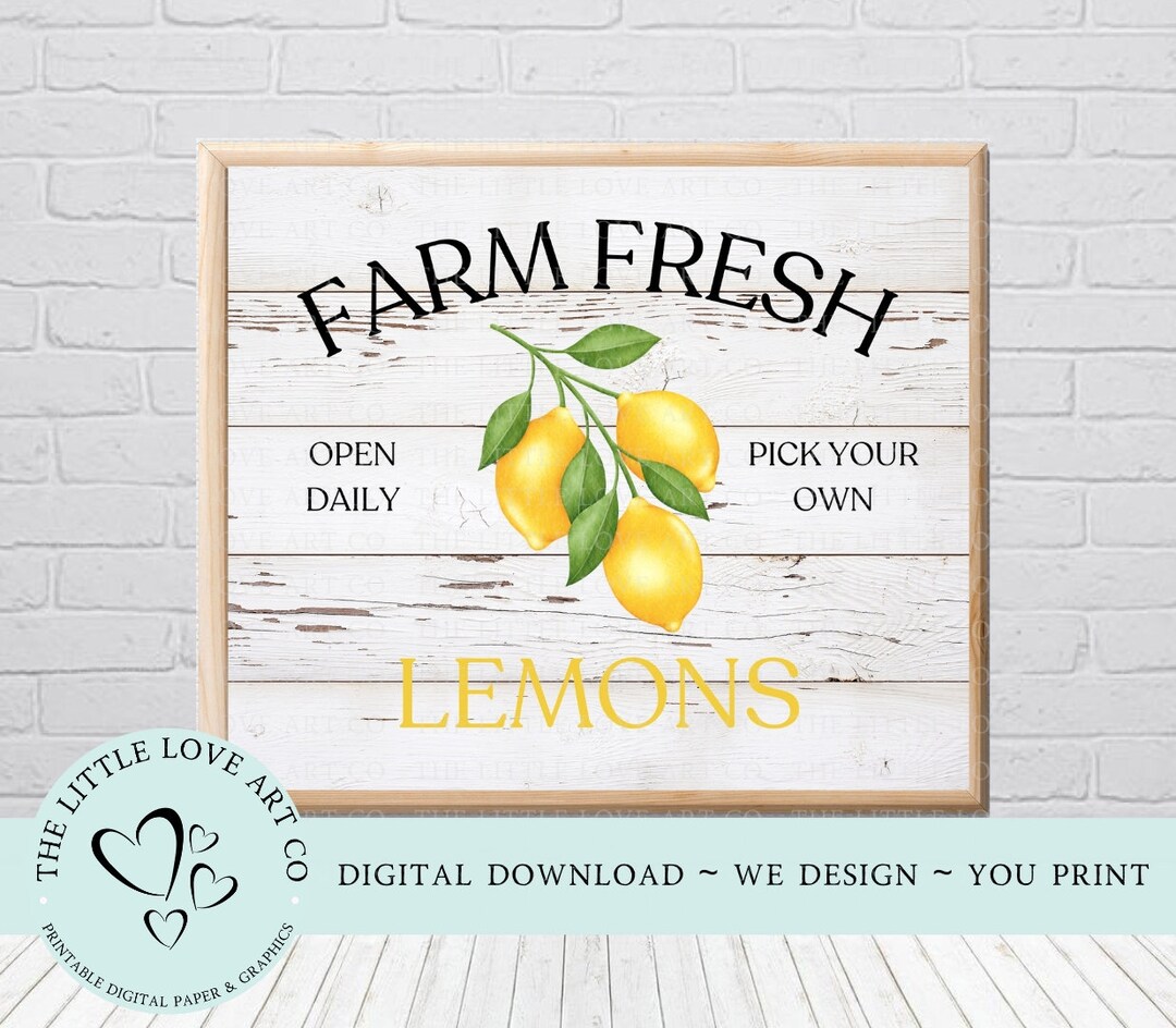 10 X 8 Farm Fresh Lemons Wall Art Print, JPG, Summer Lemons Wall Art ...