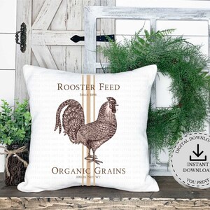 Rooster Feed Chicken Sign Design, Farmhouse Decor, Printable, PNG ...