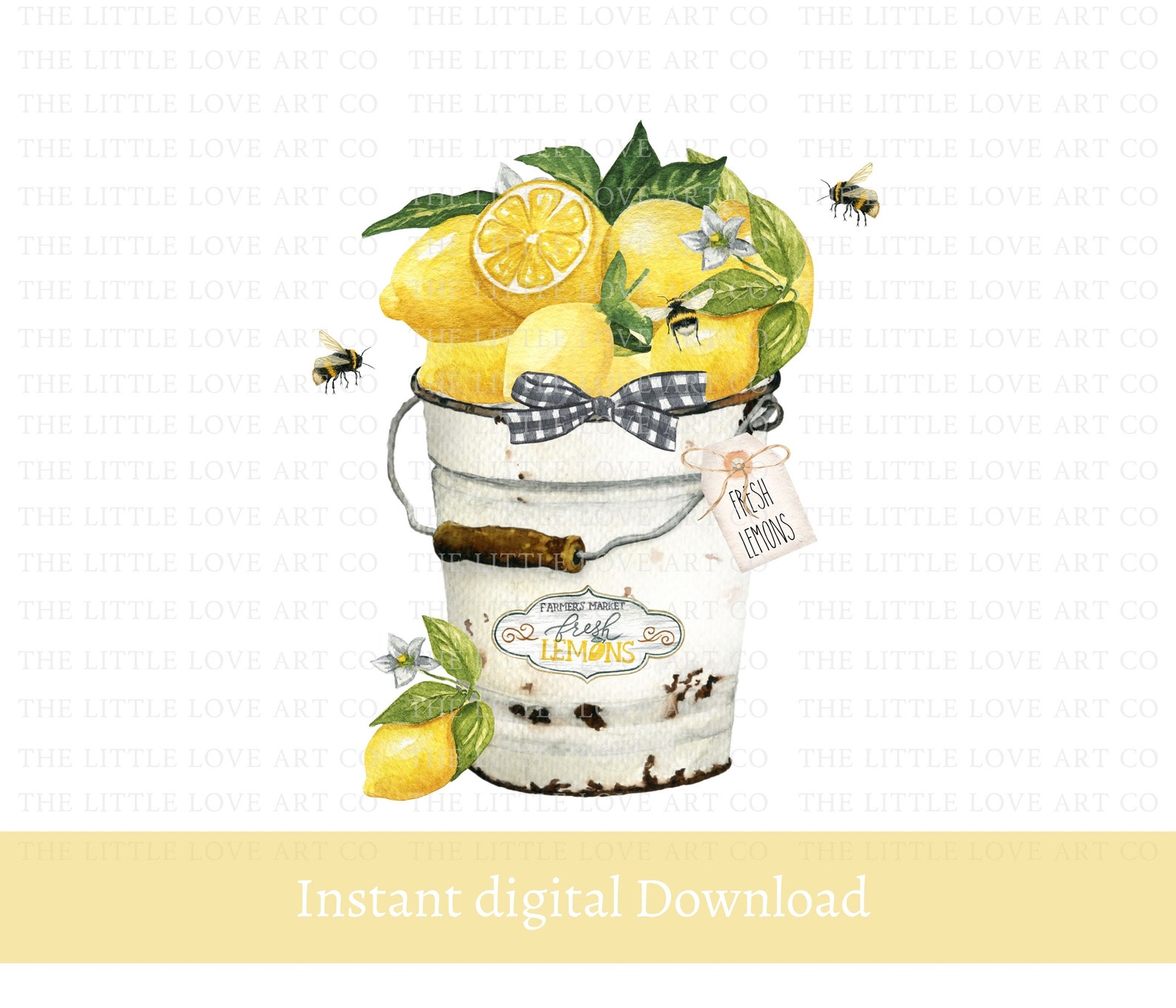 Rustic Bucket Lemons Bees Design Farmhouse Decor Spring Home - Etsy