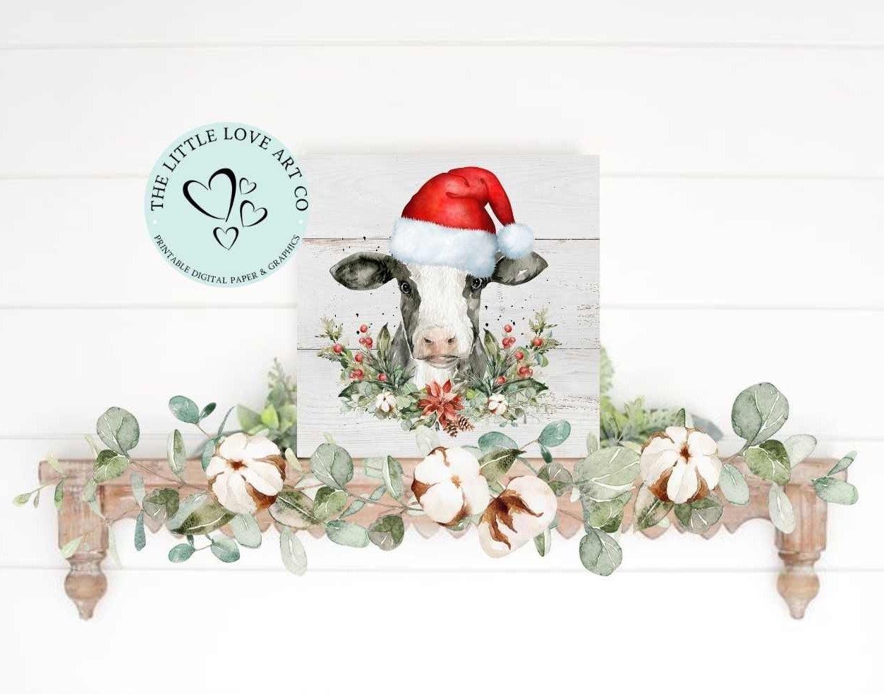 Santa Calf Design ~ Farmhouse Christmas Decor, Cow Sign, Plaque Design ...