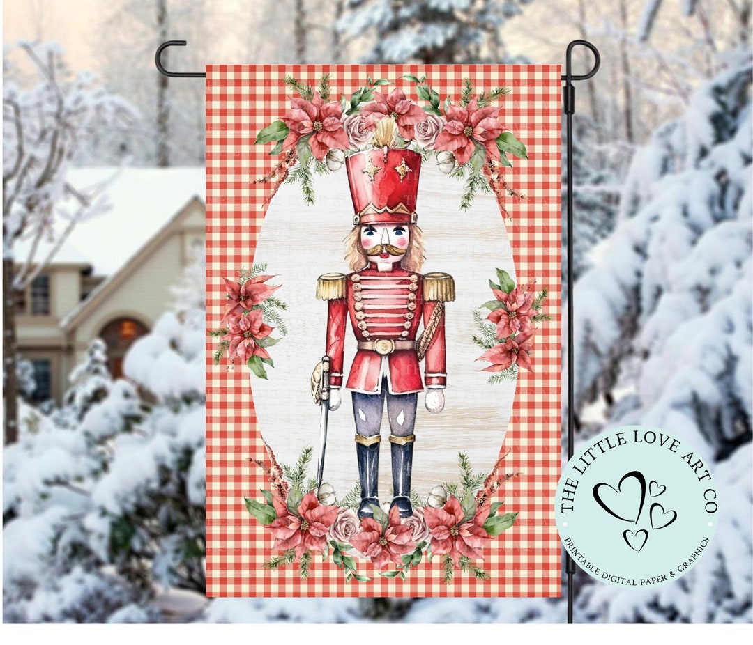 Christmas Nutcracker Flag Sublimation Design, Holidays Yard Flag ...
