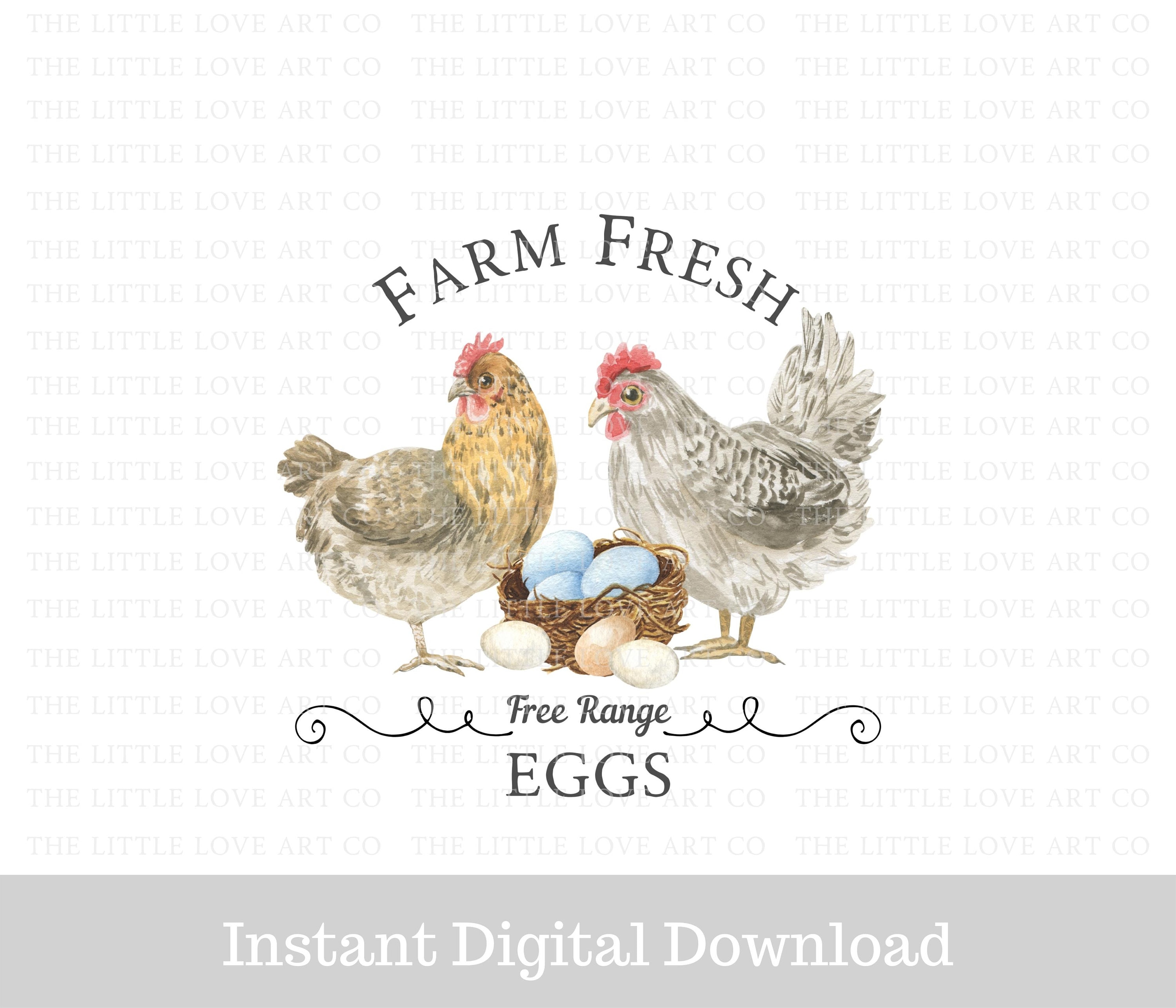 Farm Fresh Eggs Chicken Sign Design Farmhouse Decor Free - Etsy