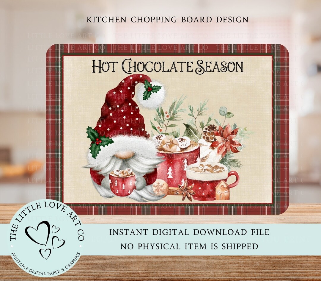 Hot Chocolate Gnome Cutting Board Design, Hot Chocolate Station ...