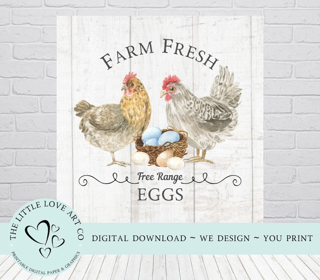 Farm Fresh Eggs Chicken Sign Design, Farmhouse Decor, Free Range Eggs ...