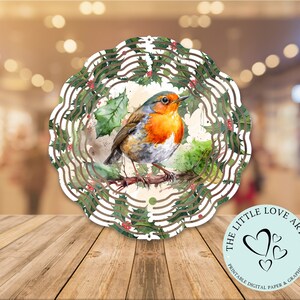 Robin Wind Spinner Sublimation Design, Robin Spinner Design, Holly ...