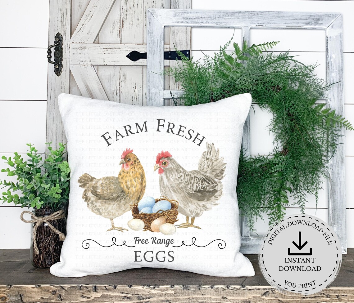 Farm Fresh Eggs Chicken Sign Design, Farmhouse Decor, Free Range Eggs ...