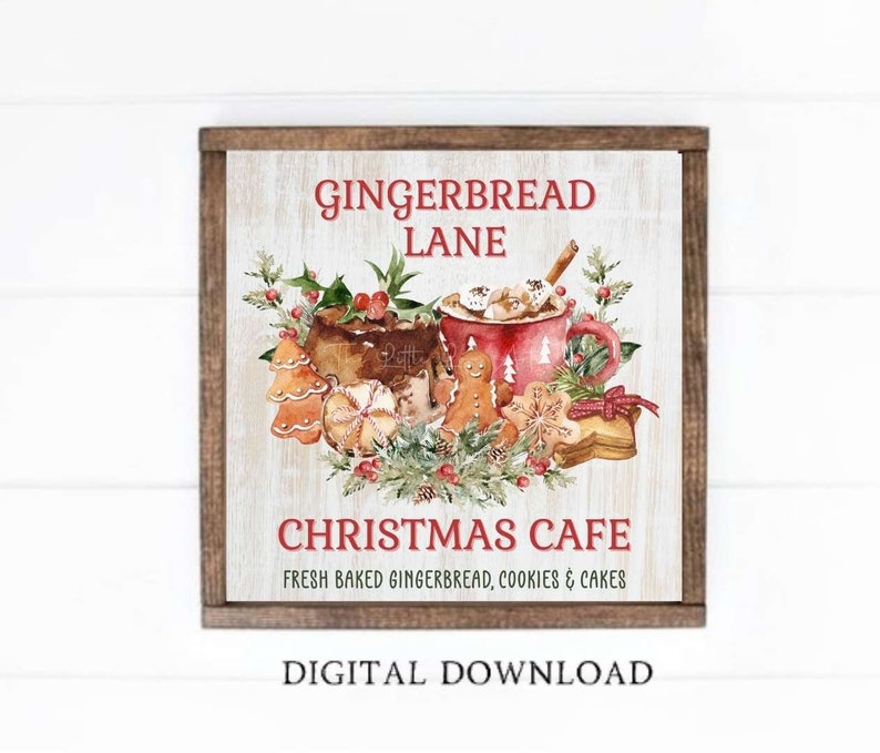 Rustic Gingerbread Cafe Christmas Sign Christmas Gingerbread - Etsy