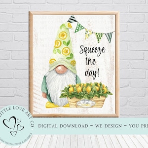 Lemon Gnome Squeeze the Day Design, Lemons Png, Lemon Gnome Kitchen ...