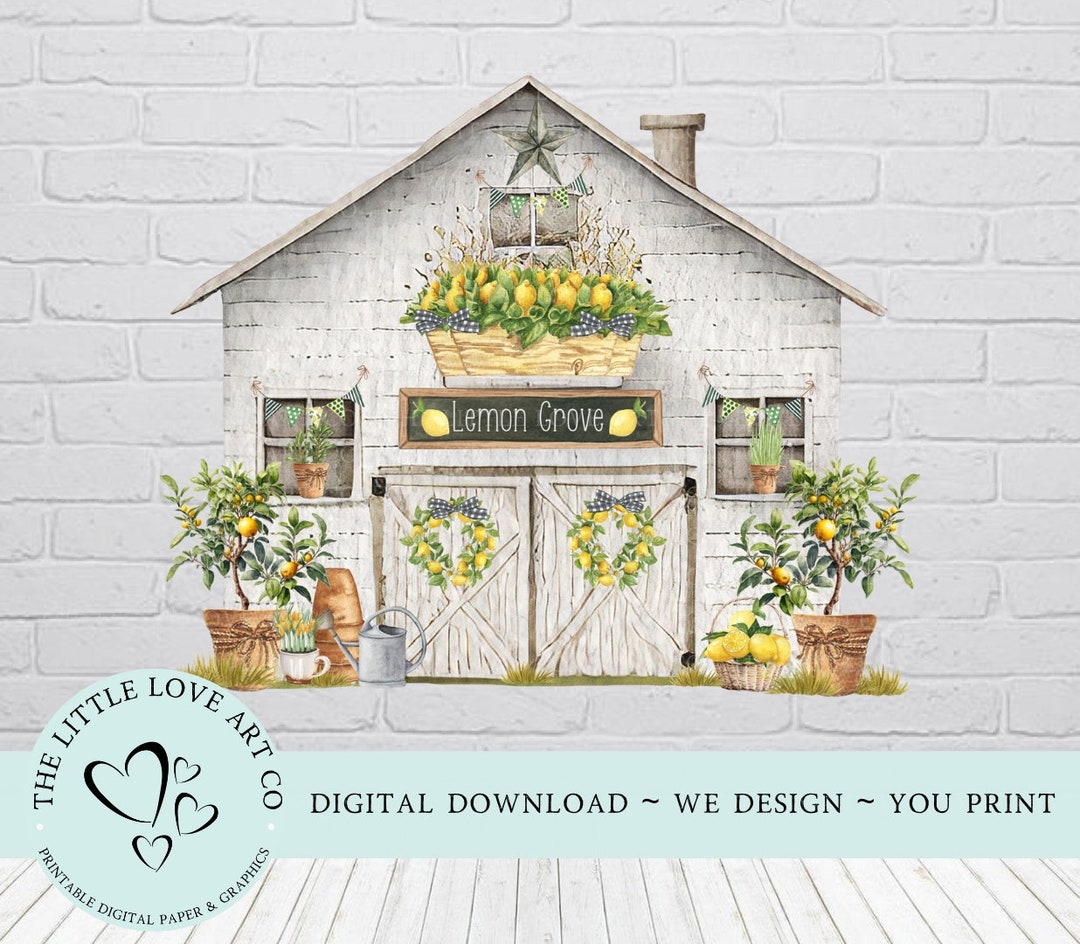 Lemon Barn Farm Summer Farmhouse Lemon Sublimation Design - Etsy