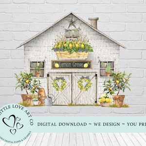 Lemon Barn Farm, Summer Farmhouse, Lemon Sublimation Design, Summer ...