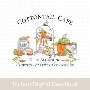 Rustic Cottontail Cafe Sign Easter Bunny Carrot Cafe Sign - Etsy