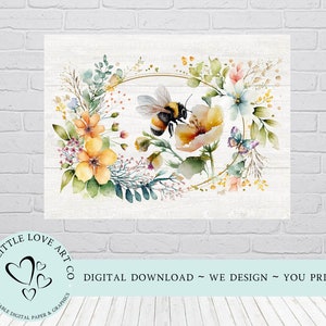 Bee Floral Kitchen Cutting Board Design, Bumblebee Kitchen Chopping ...