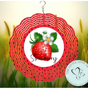 Strawberry Wind Spinner Sublimation Design, Summer Fruit Wind Spinner ...