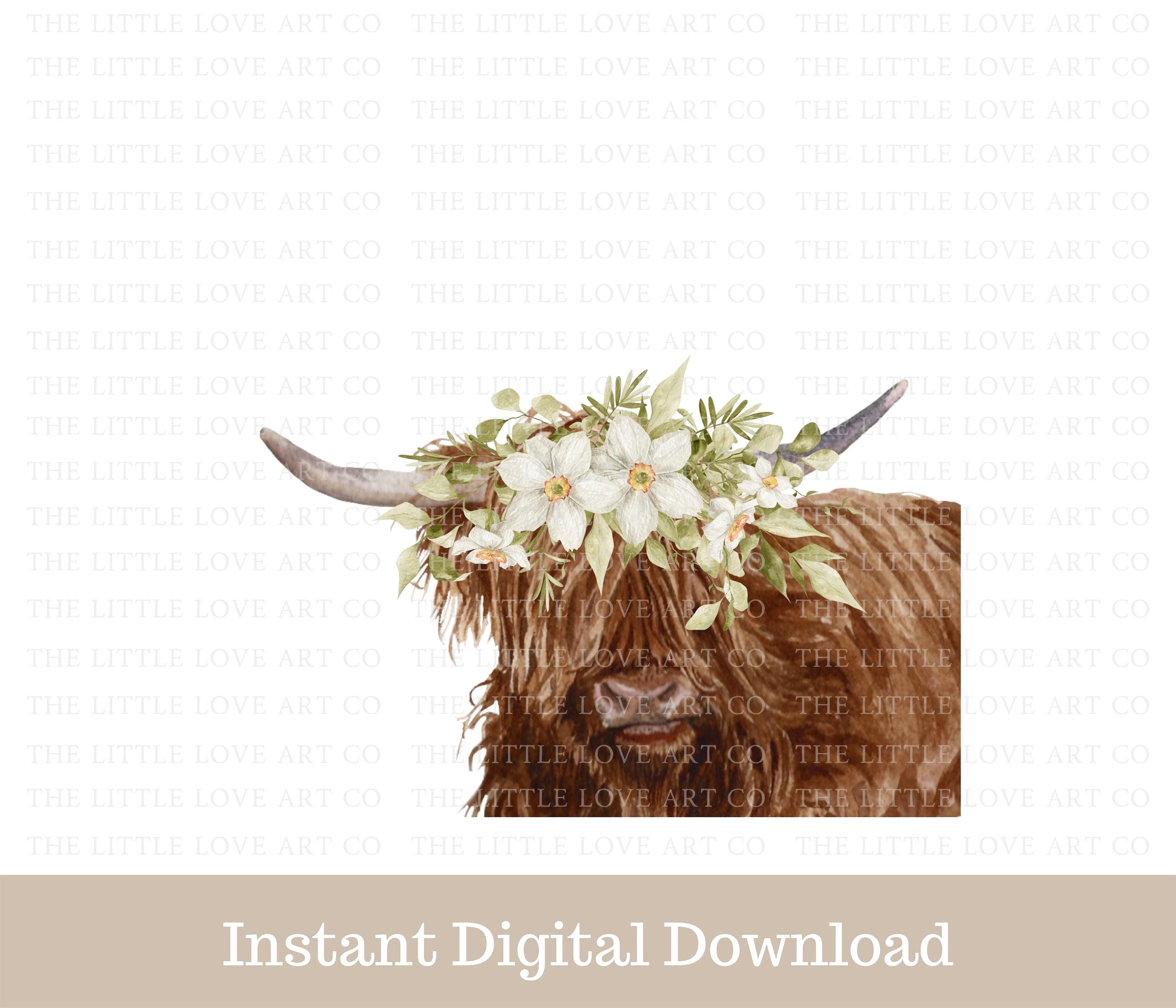 Farmhouse Highland Cow Design farmhouse Country Decor Cattle | Etsy