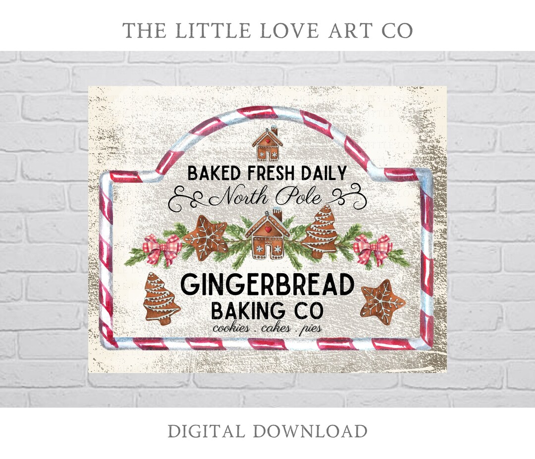 Rustic Gingerbread Baking Co Sign Christmas Gingerbread - Etsy