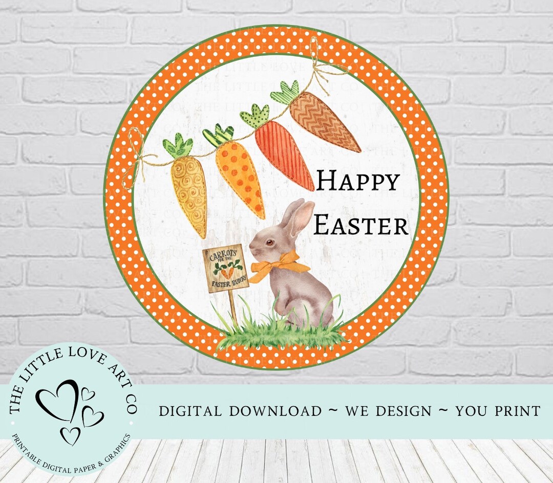 Easter Bunny Carrots Design Wreath Accent Design, Easter Bunny Sign ...