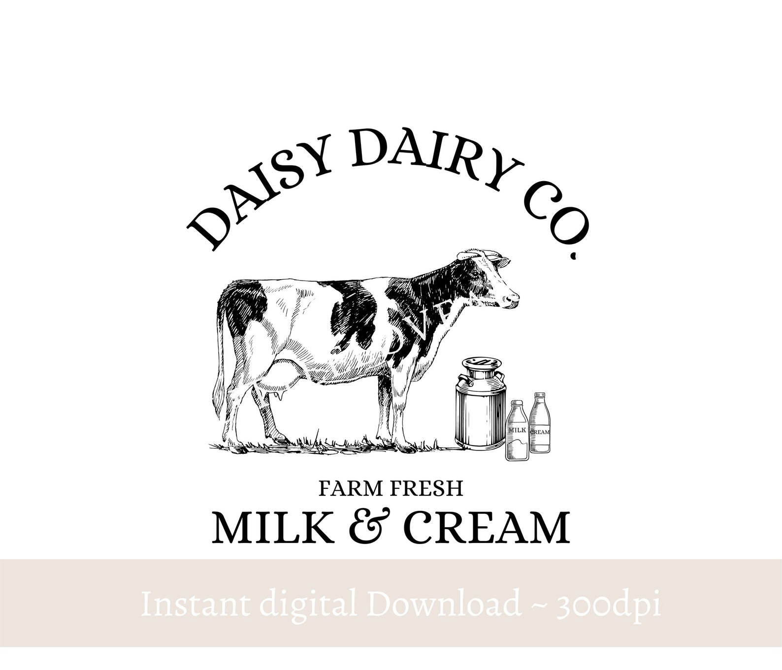 Farm Fresh Milk & Cream Design farmhouse Decor Dairy Cow - Etsy