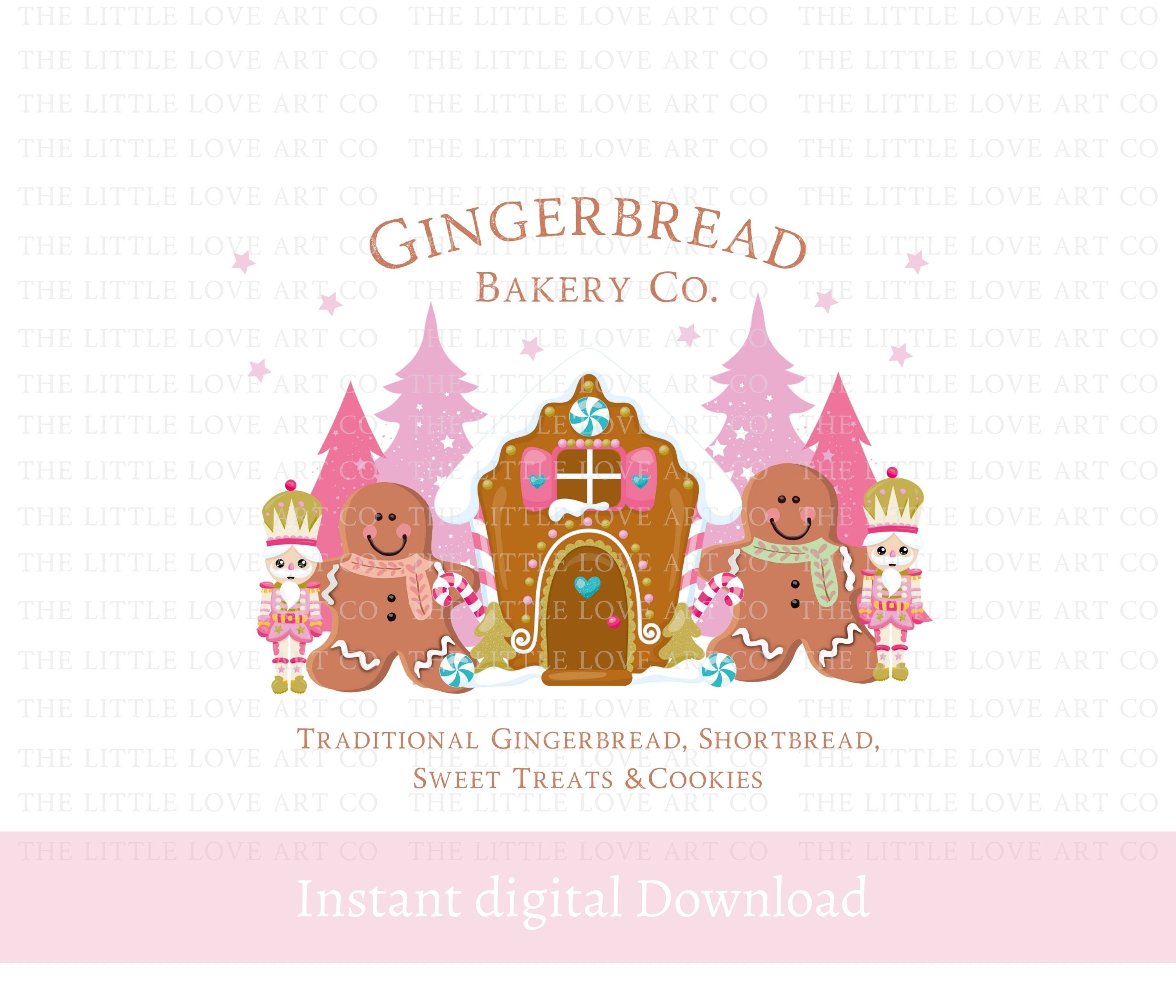 Pink Gingerbread Bakery Christmas Sign Christmas Gingerbread - Etsy