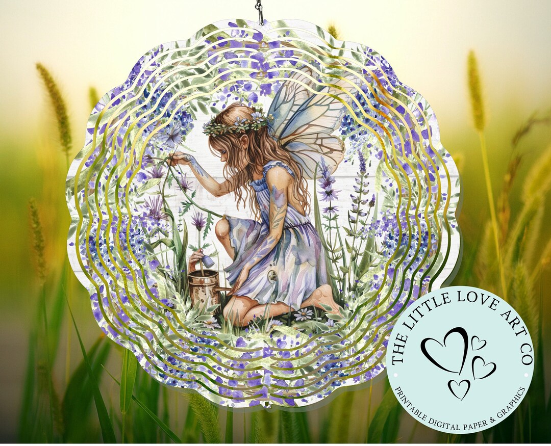 Lavender Fairy Spinner Sublimation Design PNG, Purple Lavender Spinner ...