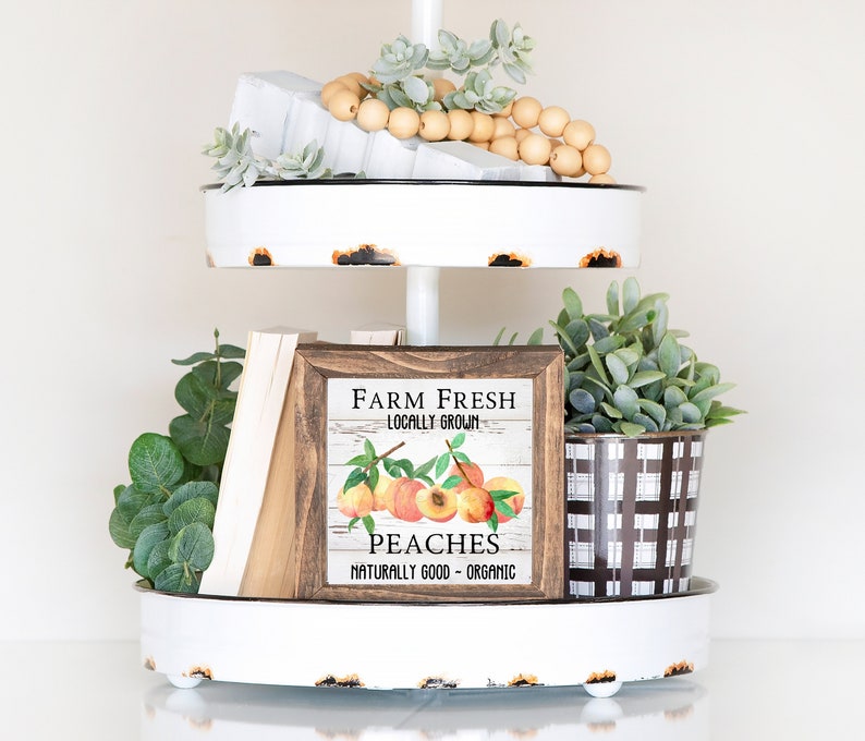 Farm Fresh Peaches Design, Peaches Sign, Farmhouse Decor, Kitchen Sign ...
