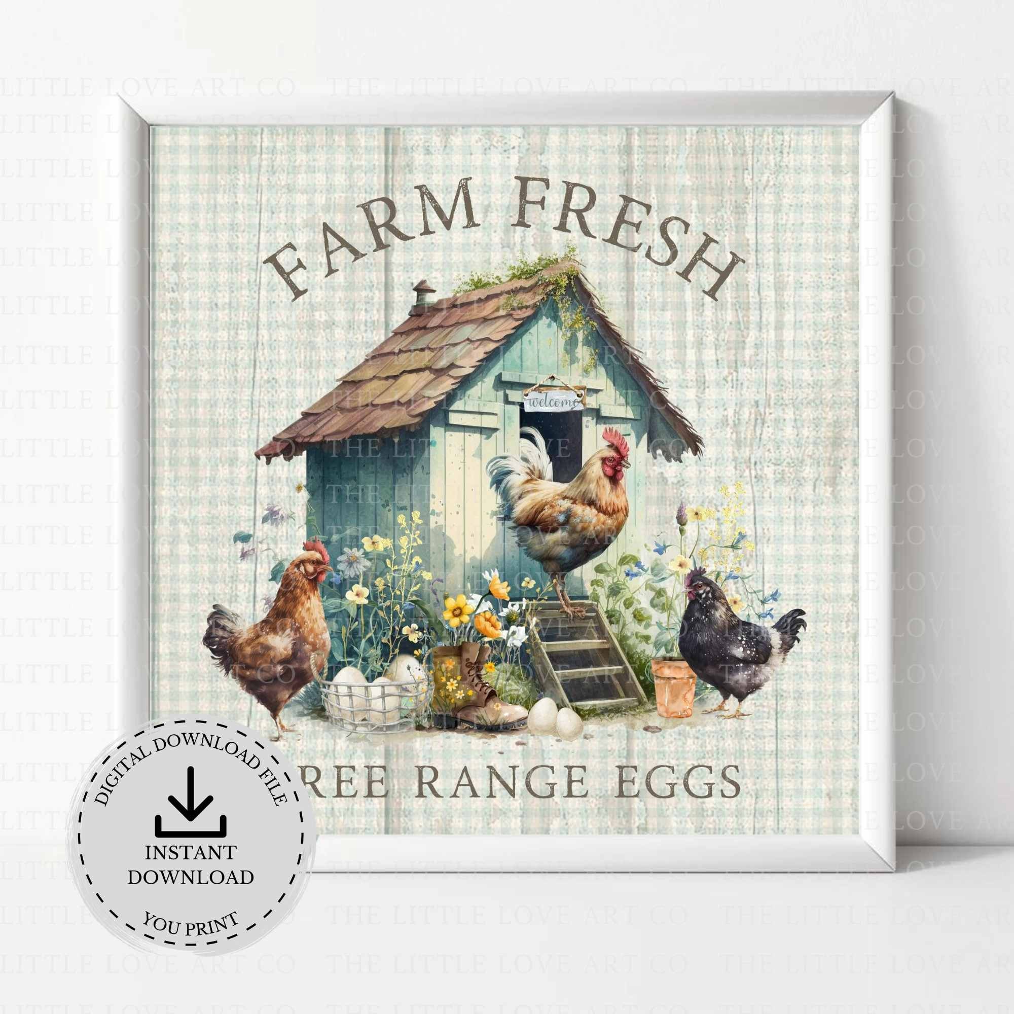 Farm Fresh Eggs Chicken Coop Design, Farmhouse Decor, Free Range Eggs ...