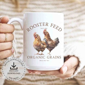 Rooster Feed Chicken Sign Design, Farmhouse Decor, Printable, PNG ...