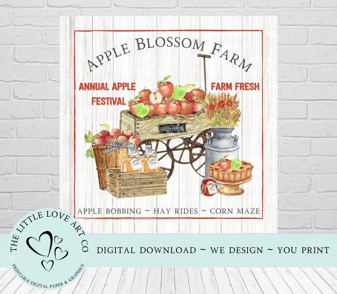 Apple Festival Market Design, Apples, Farm Fresh Sign, Kitchen Sign ...