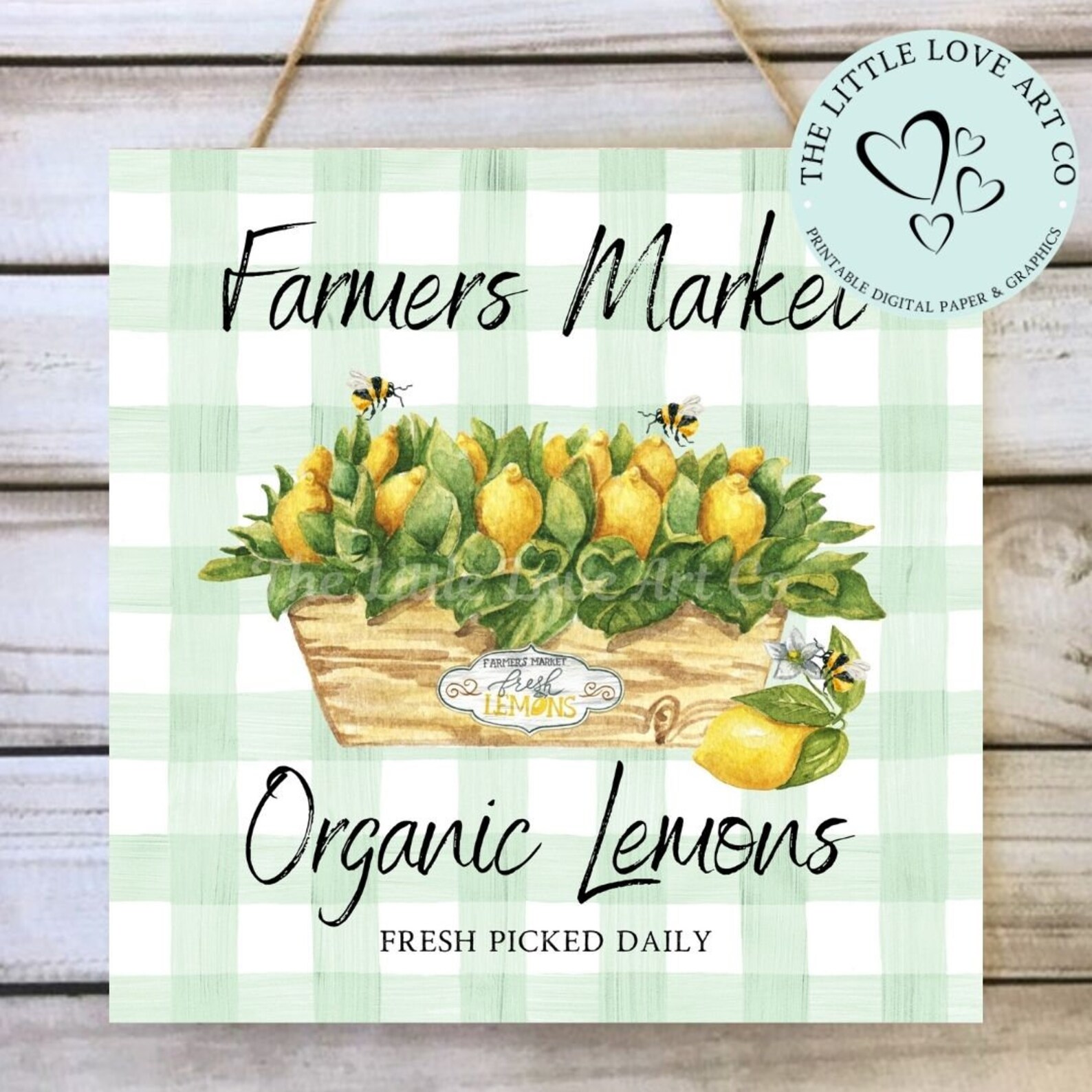 Farmer's Market Organic Lemons Sign Design, Farmhouse Decor, Spring ...