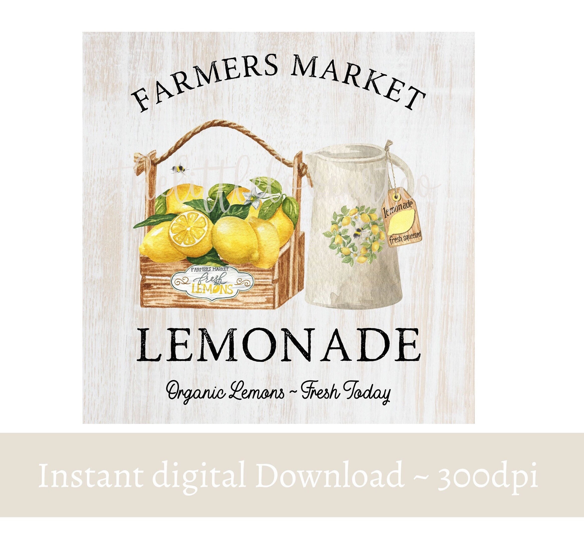 Farmers Market Lemonade Design Farmhouse Decor Spring Home - Etsy