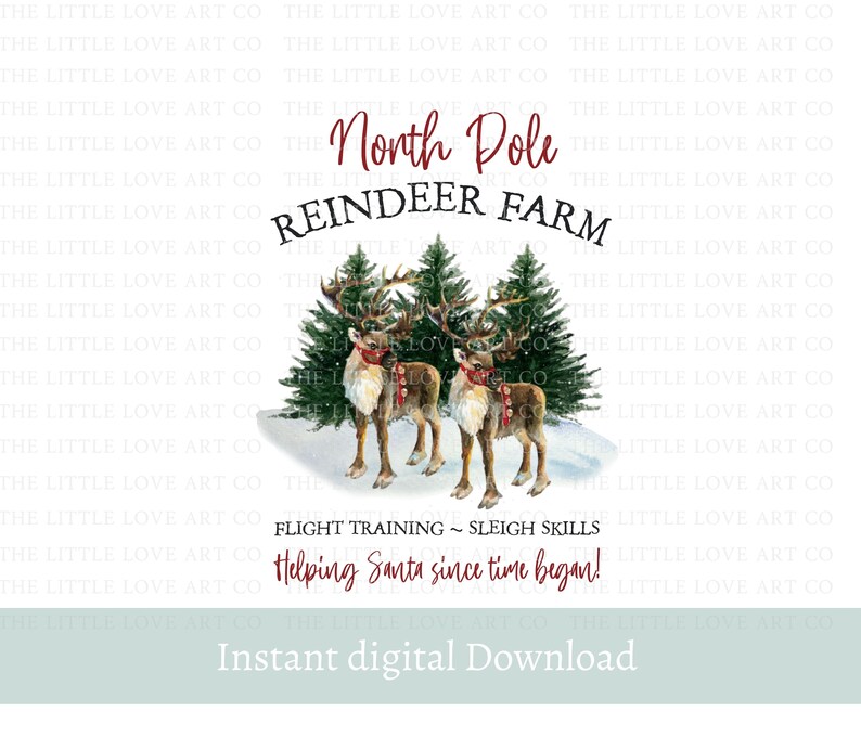 North Pole Reindeer Farm PNG Christmas Clip Art Christmas - Etsy